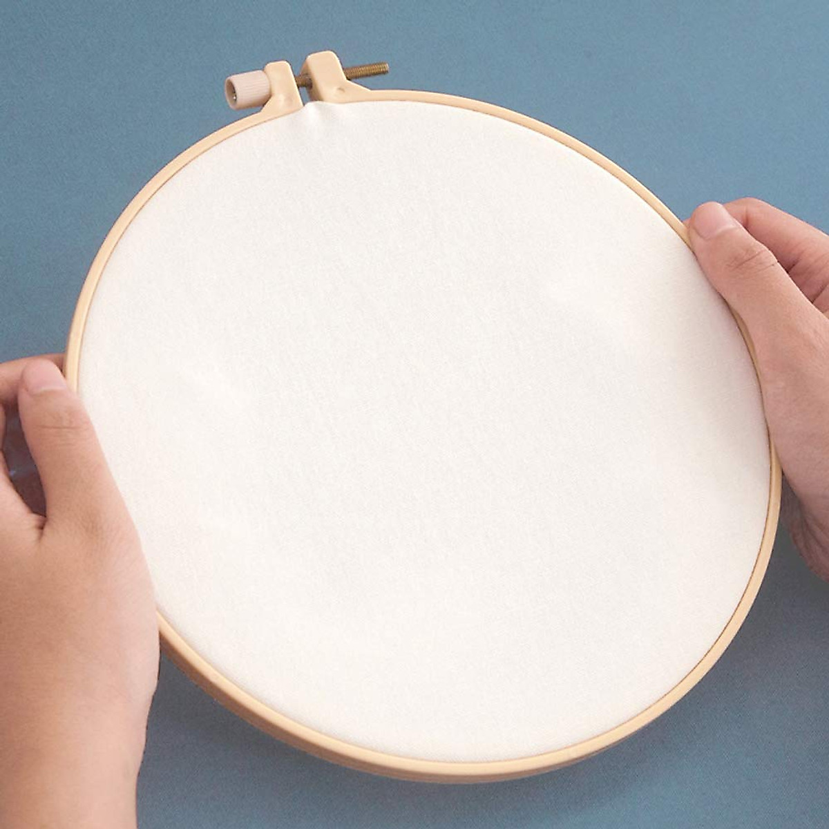 Pinhoollgo 10 Pieces White Cotton Fabric Embroidery Fabric Cotton for Embroidery Garment Craft Flower Pot Decoration Embroidery Cross Stitch Cloth,7.9 Inch