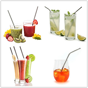 20 Pack Reusable Stainless Straws, 6-inch Short Drinking Straw Stainless Steel, Portable Straw for Cocktails Travel Kid, Metal Cocktails Straw With Cleaning Brush and Carry Bag