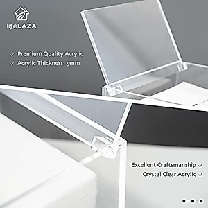 LifeLAZA Acrylic Dryer Sheet Dispenser with Hinged Lid, Clear Dryer Sheet Holder for Fabric Softener Sheets, Transparent Container Storage Box for Laundry Room Decor