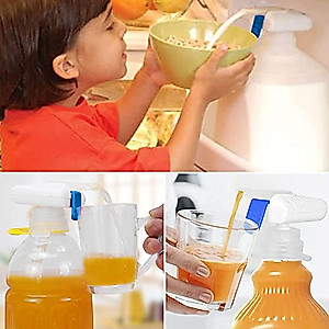 Milk Dispenser for Fridge Gallon,Kids Automatic Gallon Drink Dispenser,Milk Jug Dispenser for Party Wedding Decoration, Outdoor, Home, Kitchen(AA battery not included) (4 Pack)