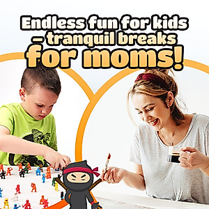 Mini Ninja Gaming Action Figures - Ninja Party Supplies - Ninja Kids Party Favor and Birthday Gift - Ninja Accessories - Easter Egg Fillers - Ninja Birthday Cake Topper - 25pcs