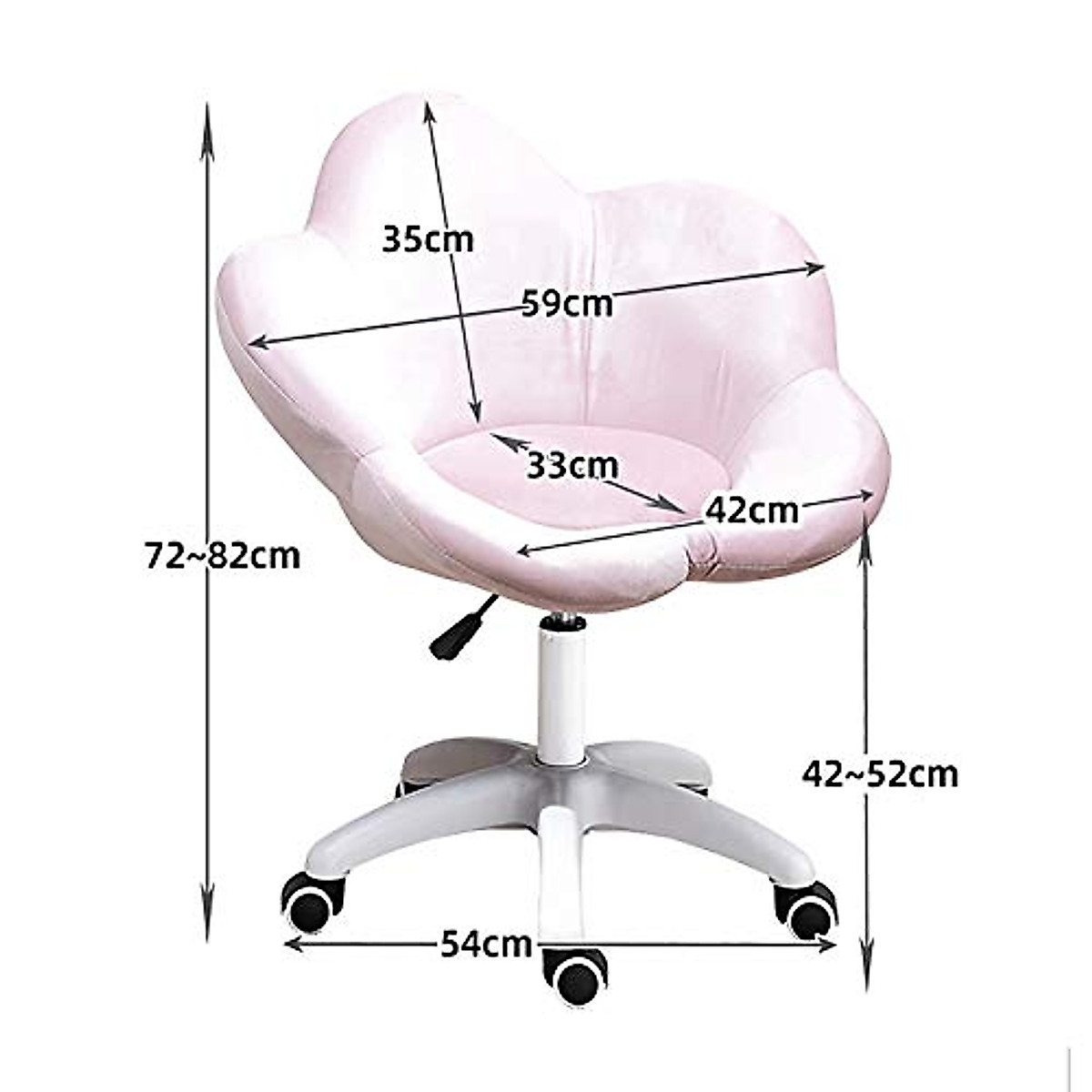 MayNuo Office Chair Gaming Chair Computer Chair Ergonomic Adults Computer Chair Petal Swivel Chair with Soft Seat,Adjustable Desk Chair Upholstered Armchair for Bedroom Living,Home Offi/Gray/33*42*35C