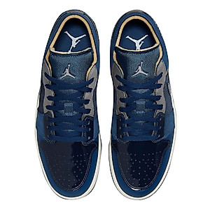 Nike Men's Air Jordan 1 Low GS Shoes, Obsidian/French Blue/Sail/Ashe, 10