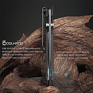 Cool Hand 3.75'' Carbon Fiber Folding Knife, w/ 2.75" Polished Black Ceramic Blade in Gift Box Packing, Liner Lock Mechanism, w/Pocket Clip, EDC Pocket Knives