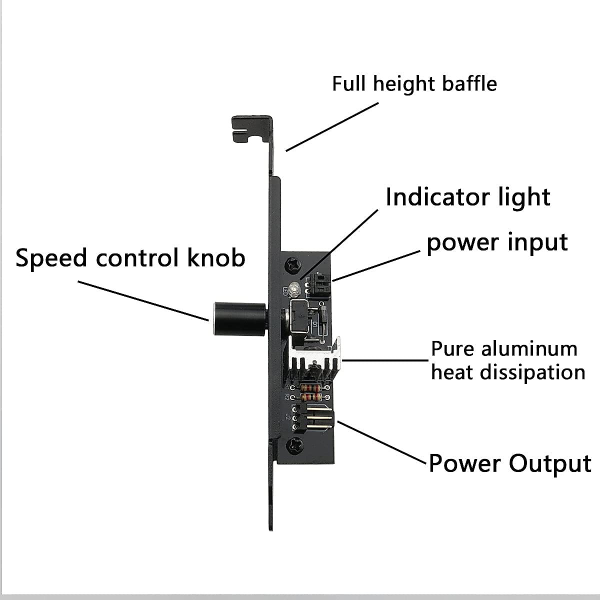 DGHAOP PC Case Fan Governor PWM Temperature Control 3Pin/4pin PCI Cooling Fan Speed Controller SATA Power Supply