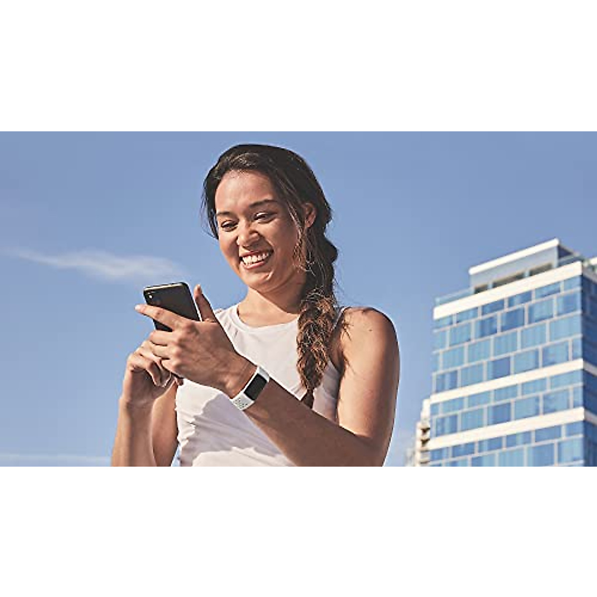 Fitbit Charge 5 Sport Accessory Band, Official Product, Frost White, Large