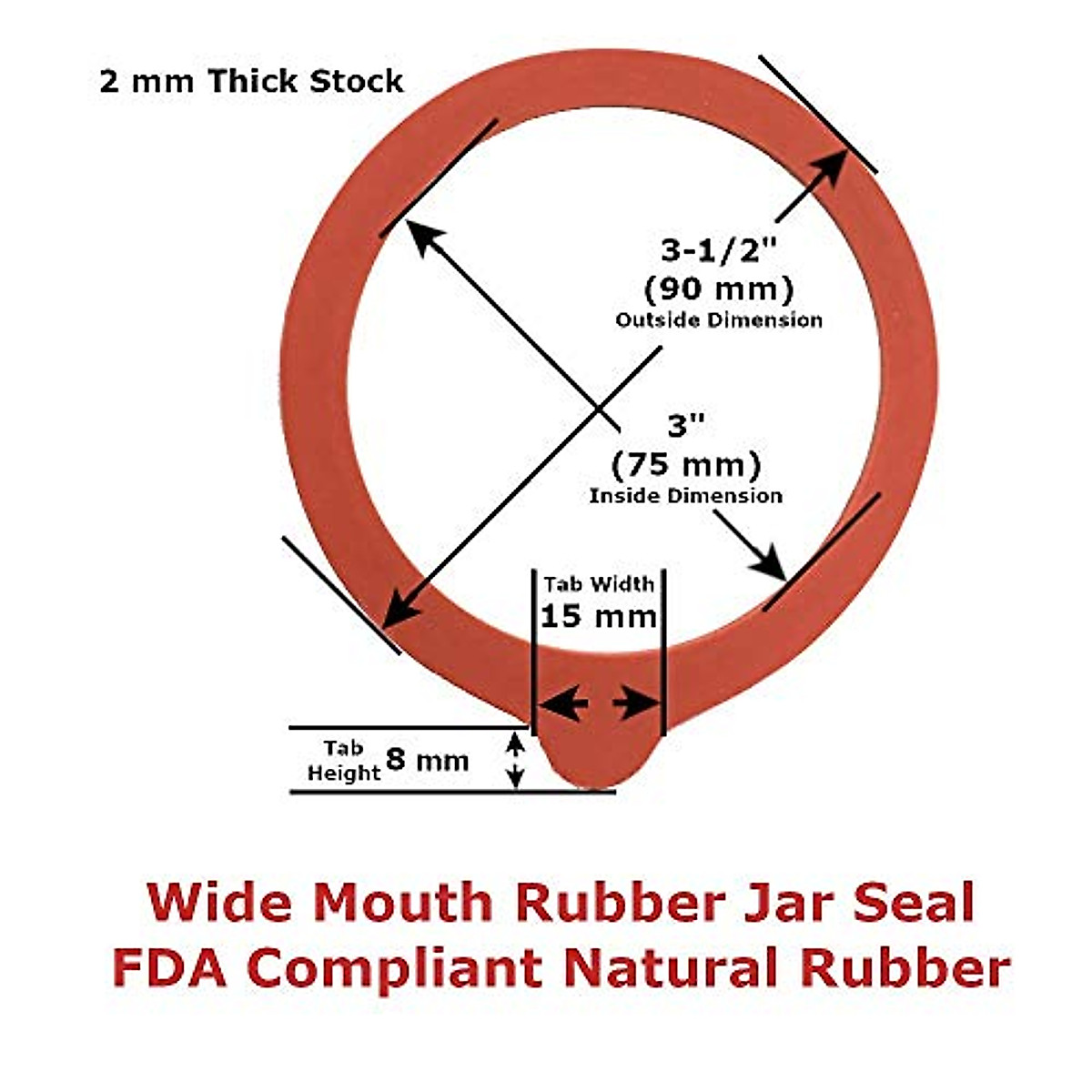 Viceroy Rubber & Plastics Rubber Rings For Wide Mouth Canning Jar, 12-Pk.