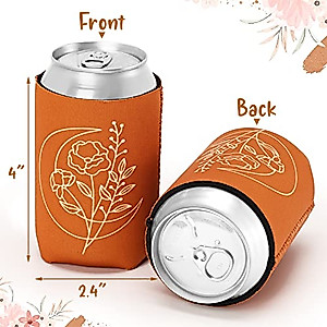 CiyvoLyeen Boho Beer Can Cooler, Terracotta Bachelorette Party Can Sleeves 12PCS Bride Beverage Drink Glasses Cup Holders Gift Retro Wedding Bridal Shower Wedding Party Supplies