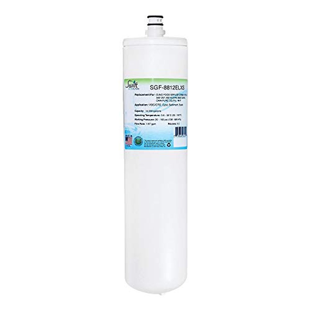 SGF-8812ELXS Replacement water filter for 3M CFS8812ELX-S,5601207, Bevguard BGC-3200S, Omnipure CELFXL-1M-P, by Swift Green Filters (1pack)