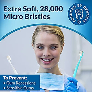 Extra Soft Toothbrushes For Adults - 20,000 Bristles, Super Nano Toothbrushes for Adults For Sensitive Gums, Toothbrush Soft Bristle Adult, Ultra Soft Bristle Toothbrush, Tooth brush, Soft Toothbrush