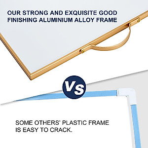 TANKEE Small Dry Erase Board - 16" X 12" Portable White Board, Double-Sided Hanging Whiteboard for Wall, Erasable Mini Magnetic Marker Board for Office, Home, Kitchen, Room, Aluminum Frame