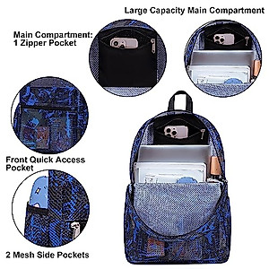 Bluboon Mesh Backpack Boys Girls Bookbags Kids Casual Bags Student Bookbags Semi -Transparent Waterproof Backpack Bags for Beach