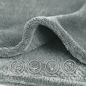 Premium Soft Throw Blankets, Fuzzy Bed Throw Blanket Sherpa Cozy and Warm, Fur Throw Blanket for Women& Man (50x60, Silver Grey Blanket)