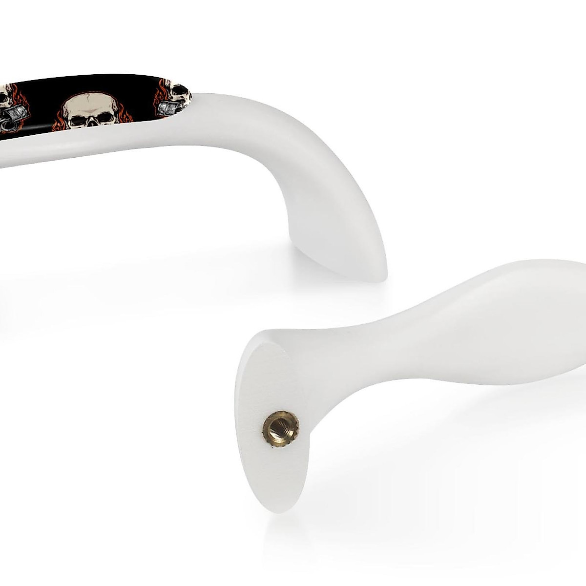 RODAILYCAY Skull 4 Packs Kitchen Drawer Pulls, Crystal Glass Cabinet Handles Pulls, Cupboard Door Knobs, Kitchen Hardware Pulls for Dresser Drawers