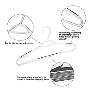 30 Pack Bendable Plastic Hangers Light-Weight Non-Slip Clothes/Suit Hangers(Grey)