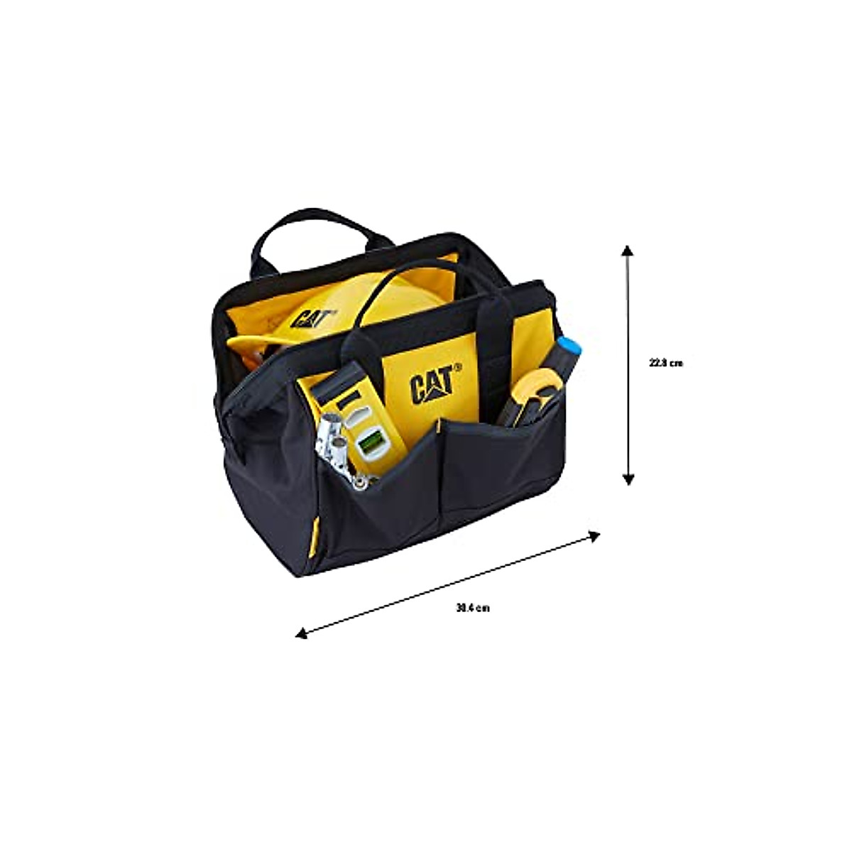Caterpillar 12" Tool Bag, Zip Closure, Yellow and Black