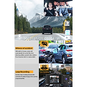 Bundle Include 64GB Micro Memory Card + Yansoo Dual Dash Cam Front and Inside