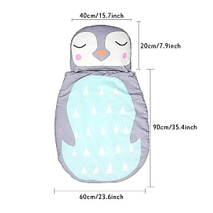 ELEOPTION Kids Sleeping Bag, Animal Print Pattern Children Nap Mat 3-in-1 Travel Bedding Bag Slumber Bags for Toddles Boys Girls Young Children 0-6 Year Old