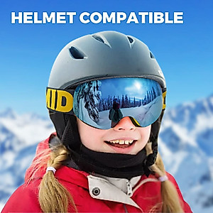 OMID Kids Ski Goggles, Anti-fog UV Protection Snow Goggles for Youth Boys Girls