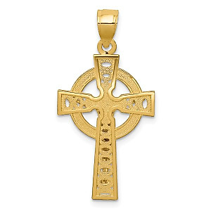 IceCarats 14K Two Tone Gold Iona Lord Jesus Christ Crucifix Holy Cross Necklace Heart Claddagh Celtic Religious Pendant Charm Irish Jewelry Only