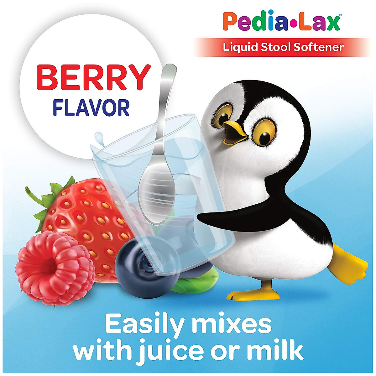 Pedia-Lax Liquid Stool Softener for Kids, Ages 2-11, Berry Flavor, 4 Fl Oz (Pack of 3) Packaging may vary