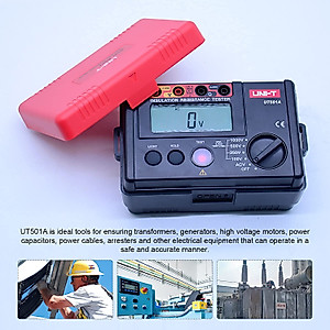 UNI-T 1000V Insulation Resistance Tester Megohmmeter Ground Resistance Tester Meter with LCD Display, Backlight (UT501A)