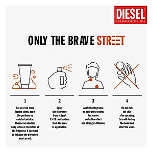 Diesel Only the Brave Street Eau de Toilette Spray Cologne for Men, 1.7 Fl. Oz.