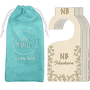 Baby Closet Size Dividers - 7x Premium Wood Nursery Closet Dividers for Baby Clothes - Botanical Eucalyptus Vines Leaf Plant Greenery Boho Nursery Decor - Baby Closet Dividers for Boy or Girl - [Wood]