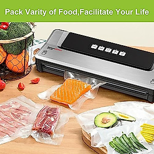 Bonsenkitchen Vacuum Sealer Bags, 11 in x 50 ft Rolls 2 Pack Seal Bags for Food Storage Saver, BPA Free, Commercial Grade Textured Food Roll Bags, Customized Size Bag for Sous Vide Cooking & Meal Prep