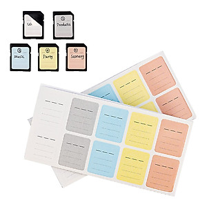 Water-Resistant Memory Card Case + 120 Count Card Labels: Camera Memory Card Holder with Memory Card Labels for 12 SD Cards & 12 Micro SD Cards