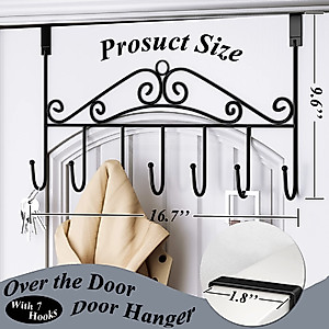 Youdepot Over The Door Hook - 7 Hook Bronze Coat Rack, Towel Hanger, Bathroom Door Hooks, Clothes Hanger, Hat Organizer, and Belt Holder. Easy to Install Door Hanger Hook.