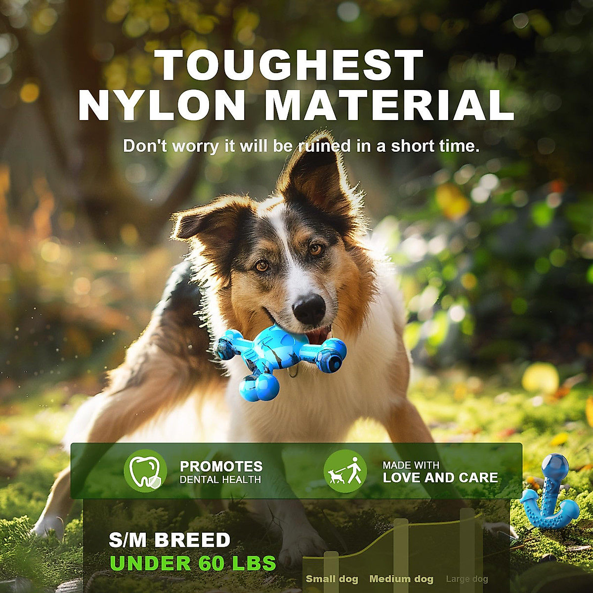 Dog Toys for Aggressive Chewers - Indestructible Dog Toy,Puppy chew Toys for Teething,Interactive Dog Toys,Dog Enrichment Toys,Puppy Essentials,Dog Birthday - Medium - Bacon - christmas dog toys