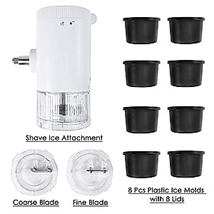 Shave Ice Attachment for KitchenAid Stand Mixers, Ice Shaver Attachment, Snow Cone Attachment/Maker, White (Machine/Mixer Not Included)