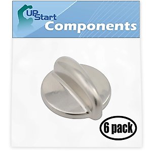 UpStart Components 6 Pack Replacement Surface Burner Control WB03K10303 Range, Stove, Oven Control Knob for General Electric P2B918SEM1SS Dual Fuel Range