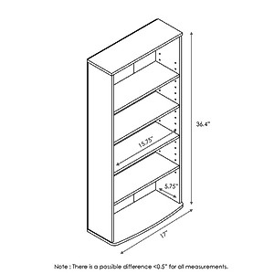 FURINNO Jaya 4-Tier Multimedia Storage Tower, Espresso