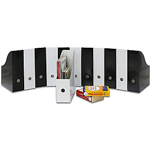 Simple Houseware White/Black Magazine File Holder Organizer Box (Pack of 12)