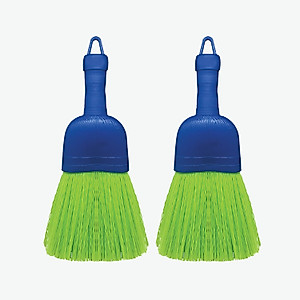 Lola Products Whisk Broom, Hand Brush, Durable Bristles, Whisks Away Dirt & Debris, Compact, Hang Hole for Easy Storage, Indoor/Outdoor, 2 Pack