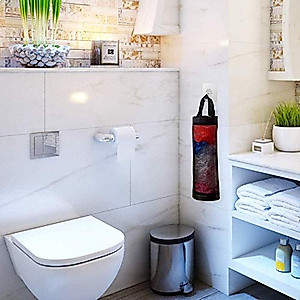 Plastic Bag Holder, Hanging Folding Mesh Garbage Bag for Home and Kitchen Plastic Bag Storage (Black 2 Pack)