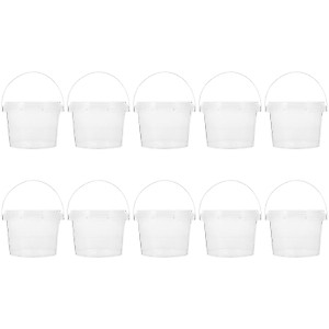 Cabilock Mini Refridgerator Clear Food Bucket 30 Pcs Transparent Small Barrel Round Storage Box Pp Plastic Paint Cans Bathtub Portable