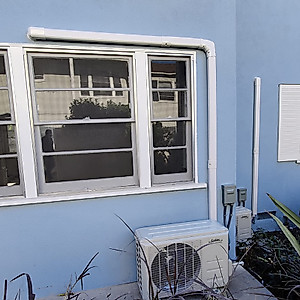 Kalkehay 3" W x 16.1Ft L Line Set Cover Kit for Ductless Mini Split Air Conditioners, PVC Decorative Cover for Central AC and Heat Pump Systems Tubing Cover