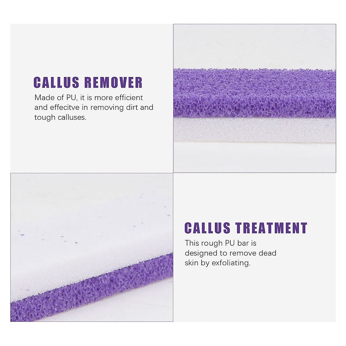 FOMIYES Foot Pumice Foot Exfoliator 4pcs Foot Callous Removers for Feet Pedicure Remover Feet Scrubber Dead Skin Dead Skin Remover for Feet Body Scrubber Treatment Pu Frosted Stone Pumice