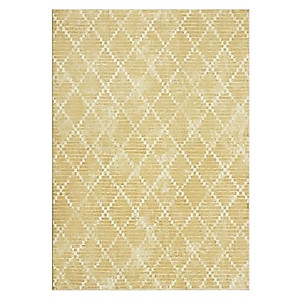 GAOMON Washable Area Rug Modern Geometric Living Room Rug Non-Slip Stain Resistant Contemporary Diamond Accent Rug Indoor Floor Carpet for Bedroom Entryway Laundry Room, 4' x 6', Taupe