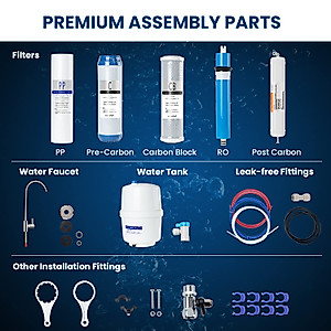 COMFEE’ 5-Stage Reverse Osmosis System, NSF Certified Water Filter for Under Sink, Easy DIY Installation, Ultra Safe Drinking Water Filtration System, Leak-Free RO System, Quiet Operation, 75 GPD