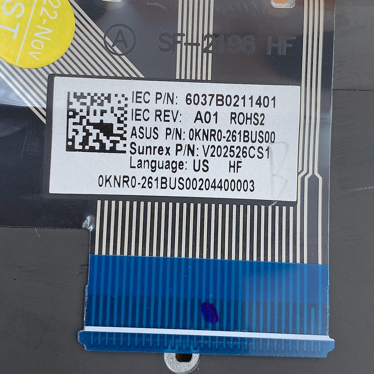 Siakoocty Laptop Replacement US Layout Colorful Backlight Keyboard for ASUS TUF Dash F15 Air FX516P FX516 FA516 6051B1444801