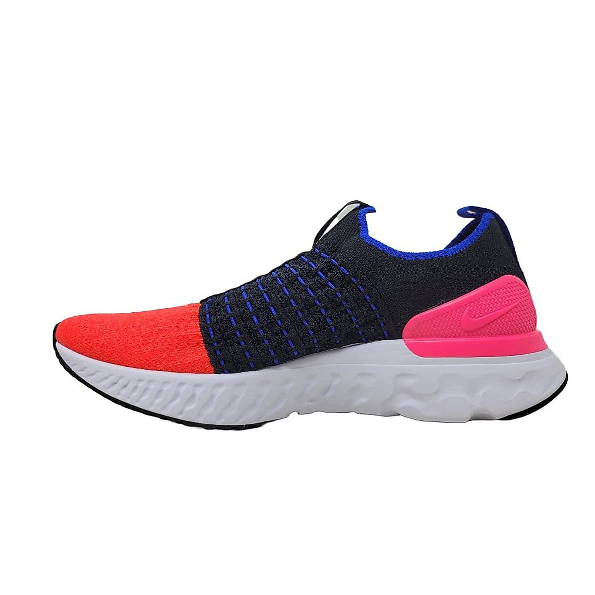 Nike Women's React Phantom Run Flyknit 2, Black/Bright Crimson, 7.5