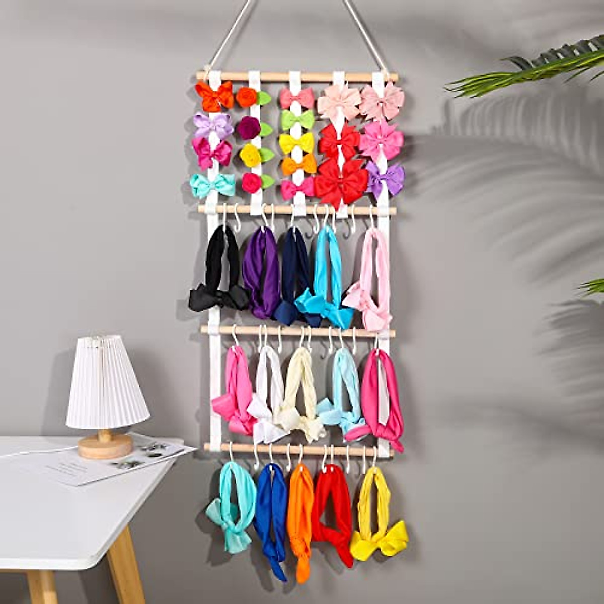 Hipcheer Headband and Hair Bows Holder for Baby Girl,Hanging Newborn Headbands Storage Organizer