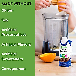 Orgain Grass Fed Clean Protein Shake, Creamy Chocolate Fudge - 20g of Protein, Meal Replacement, Ready to Drink, Gluten Free, Soy Free, Kosher, Packaging May Vary, 11 Fl Oz (Pack of 12)