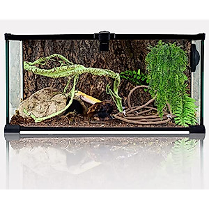 HERCOCCI Reptile Vines, Flexible Jungle Climbing Vines Terrarium Plastic Plants and Leaves Tank Accessories Decor for Gecko Snake Lizard Bearded Dragon Hermit Crab Frog