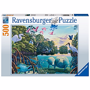 Ravensburger Manatee Moments - 500 Piece Jigsaw Puzzle | Unique Softclick Technology | Vibrant Imagery | Eco-Friendly Materials | Ideal Gift for Puzzle Enthusiasts