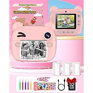 Kids Instant Camera for Toddlers Boys Girls Christmas Birthday Gifts 2.0 Inch Screen 12MP / 1080P HD Video Camera Baby Instant Print Digital Camera